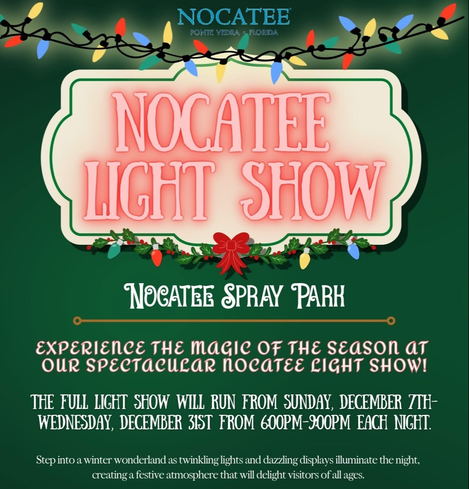 Nocatee A Glow Shines Bright All December at Spray Park