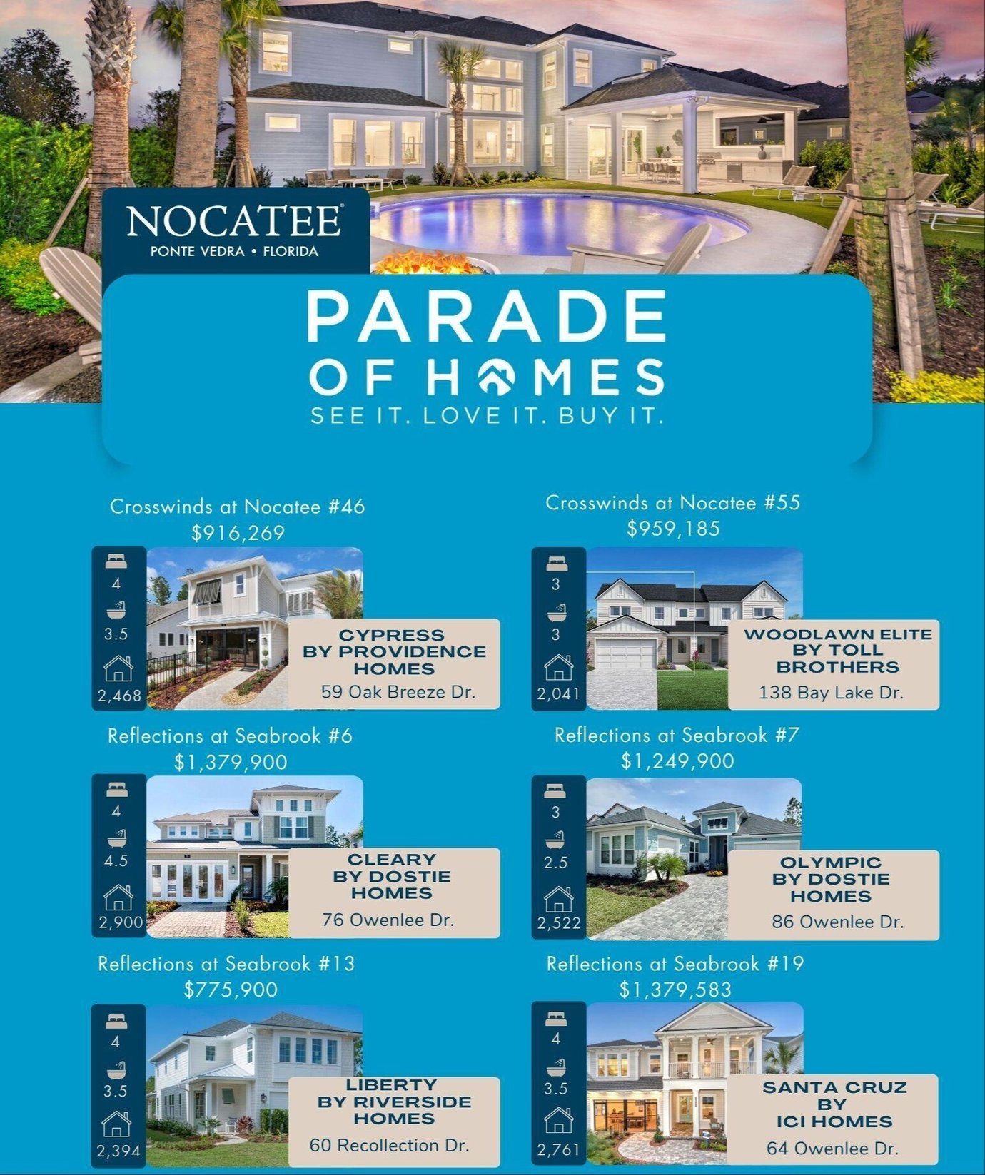 Explore 13 New Nocatee Homes in Parade of Homes 2025